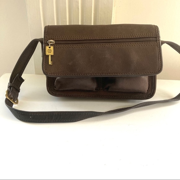 Fossil | Bags | Fossil Mini Crossbody Bag Brown Peddle Leather | Poshmark